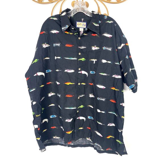 Kahala | Shirts | Vintage Mens Kahala Fishing Button Down Shirt Black ...